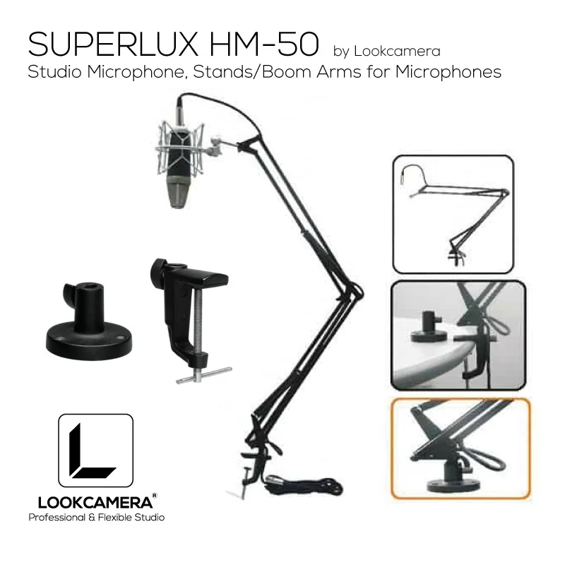 Superlux HM-50 ชุดขาตั้งแบบใหญ่ ตั้งโต๊ะได้และหนีบโต๊ะได้สำหรับไมโครโฟน - LOOKCAMERA อุปกรณ์ ...