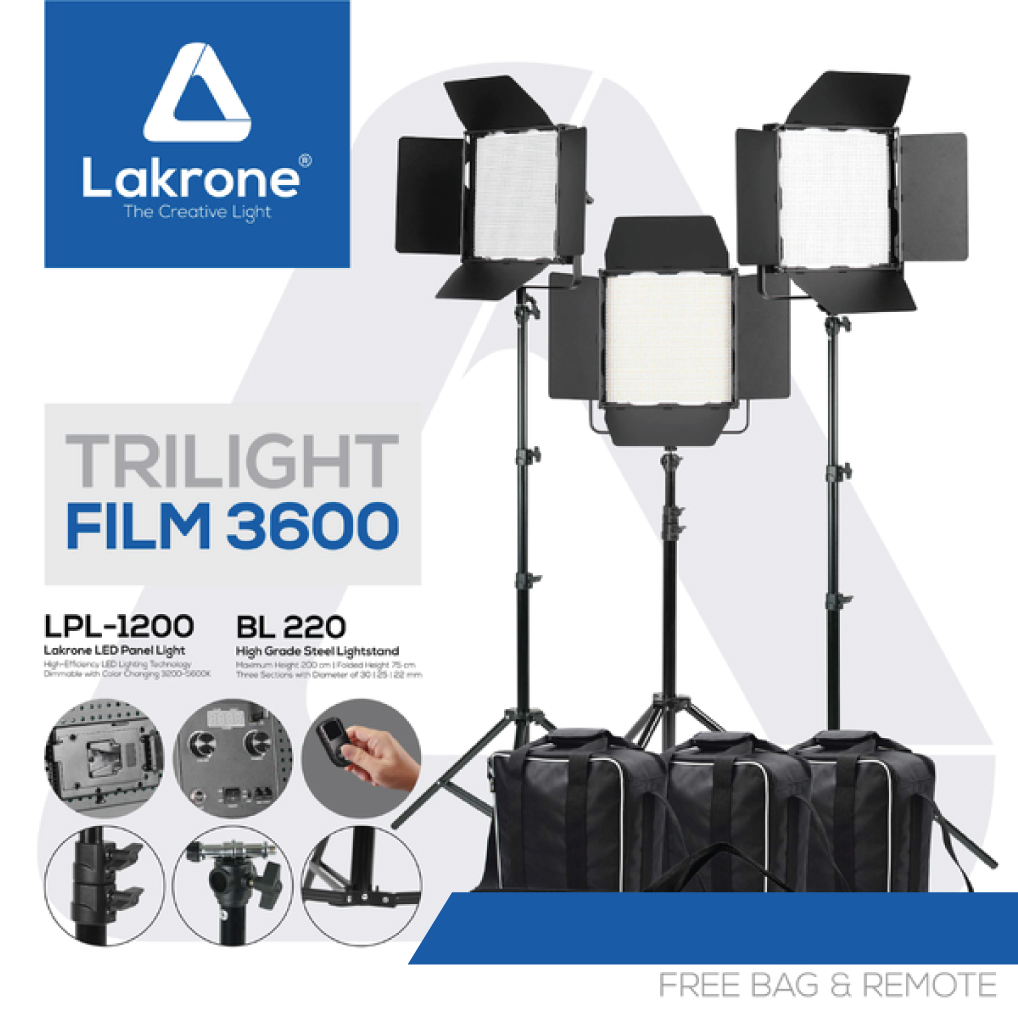 ชุด FILM LIGHT ไฟวีดีโอ LPL-1200 Lakrone LED Panel Light 1200 พร้อมกระเป๋า - LOOKCAMERA อุปกรณ์ ...